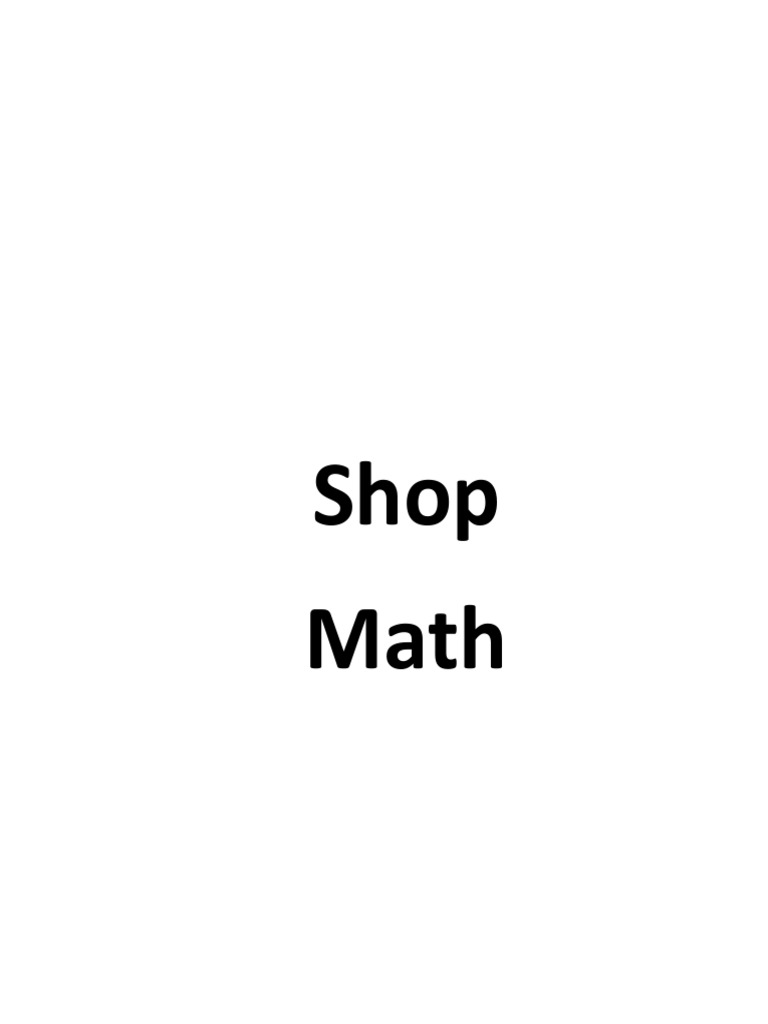 Shop Math PDF | PDF | Fraction (Mathematics) | Machining