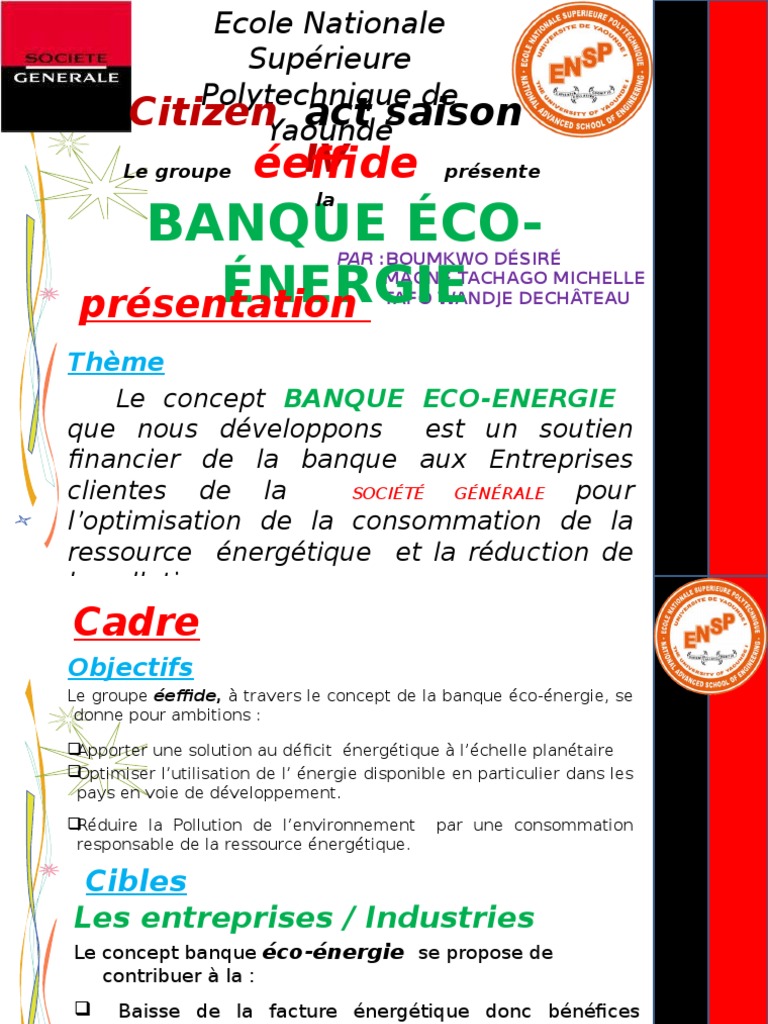 Ecole Nationale Superieure Polytechnique de Yaounde CONCOURS CITIZEN ... Ecole Nationale Superieure Polytechnique de Yaounde CONCOURS CITIZEN ...