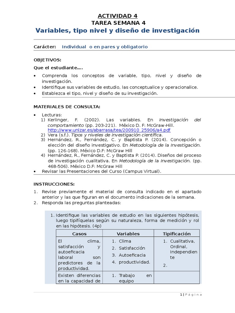 Variables Investigación | PDF | Ciencia cognitiva | Cognición