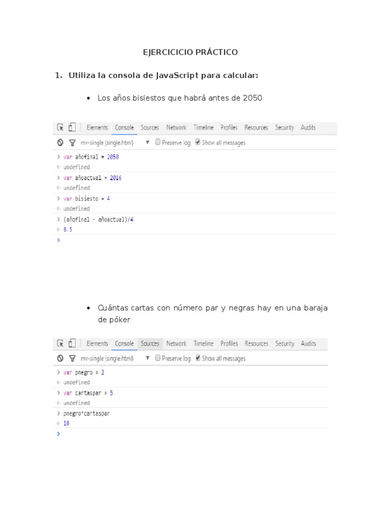 Ejercicio Practico - JavaScript | PDF