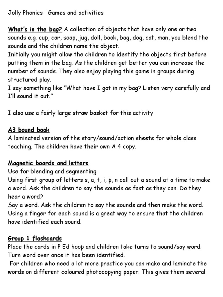 Jolly Phonics: Engaging Sound Activities | PDF | Language Arts & Discipline
