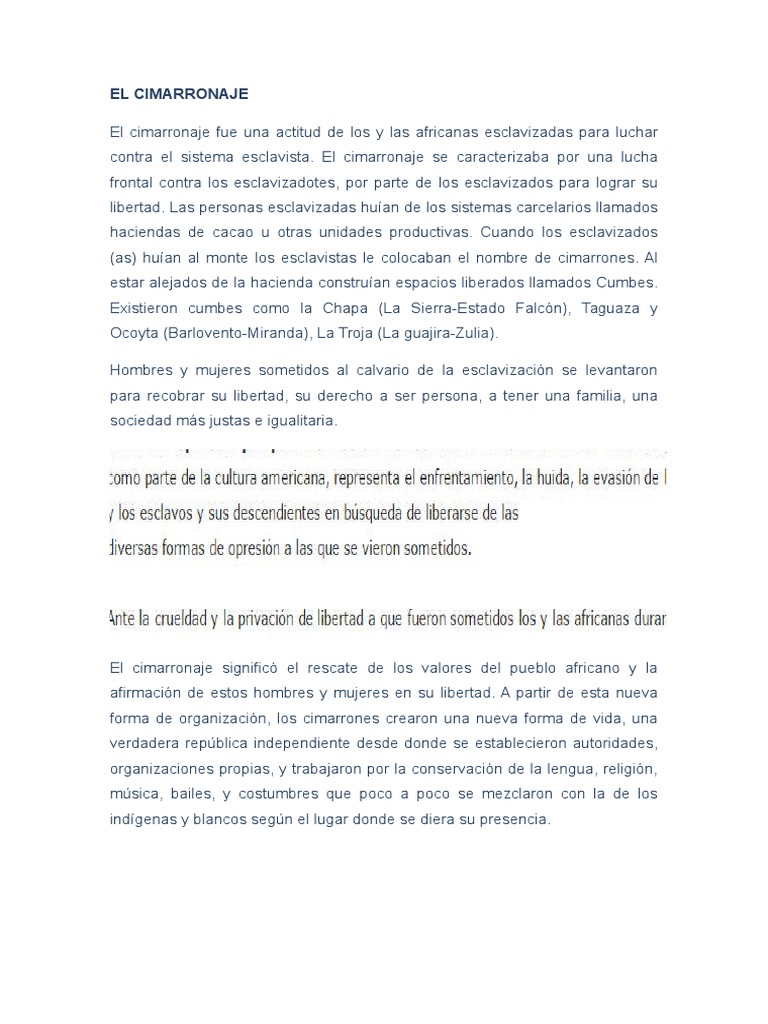 El Cimarronaje | PDF