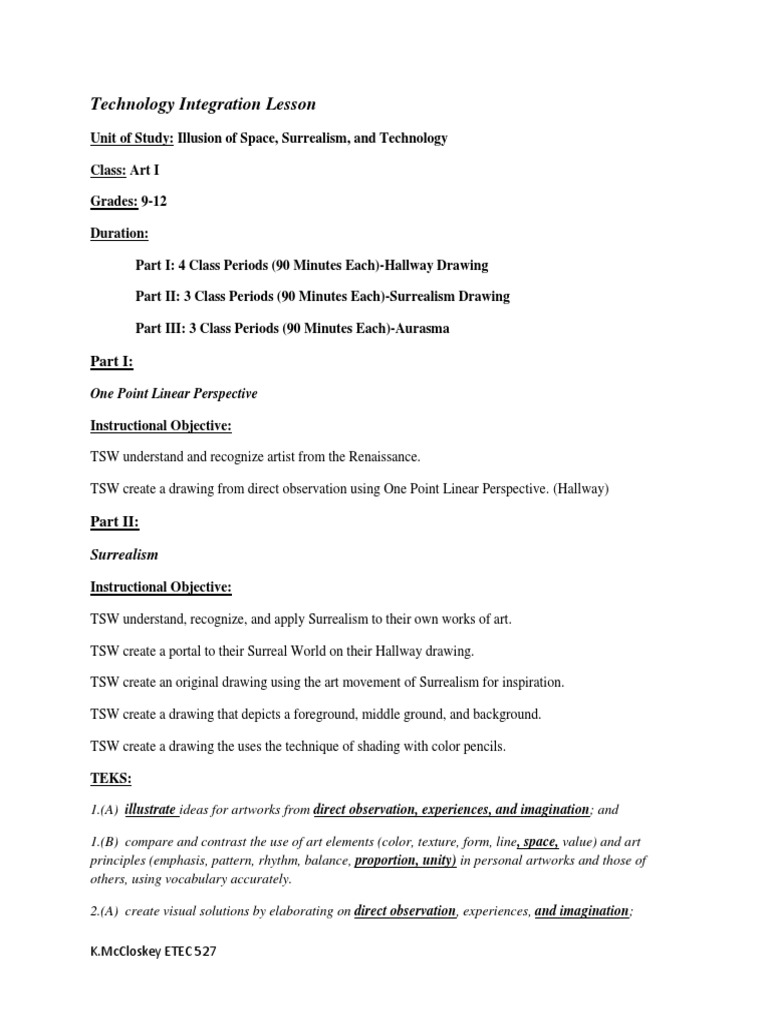 Technology Integration Lesson | PDF | Drawing | Augmented Reality