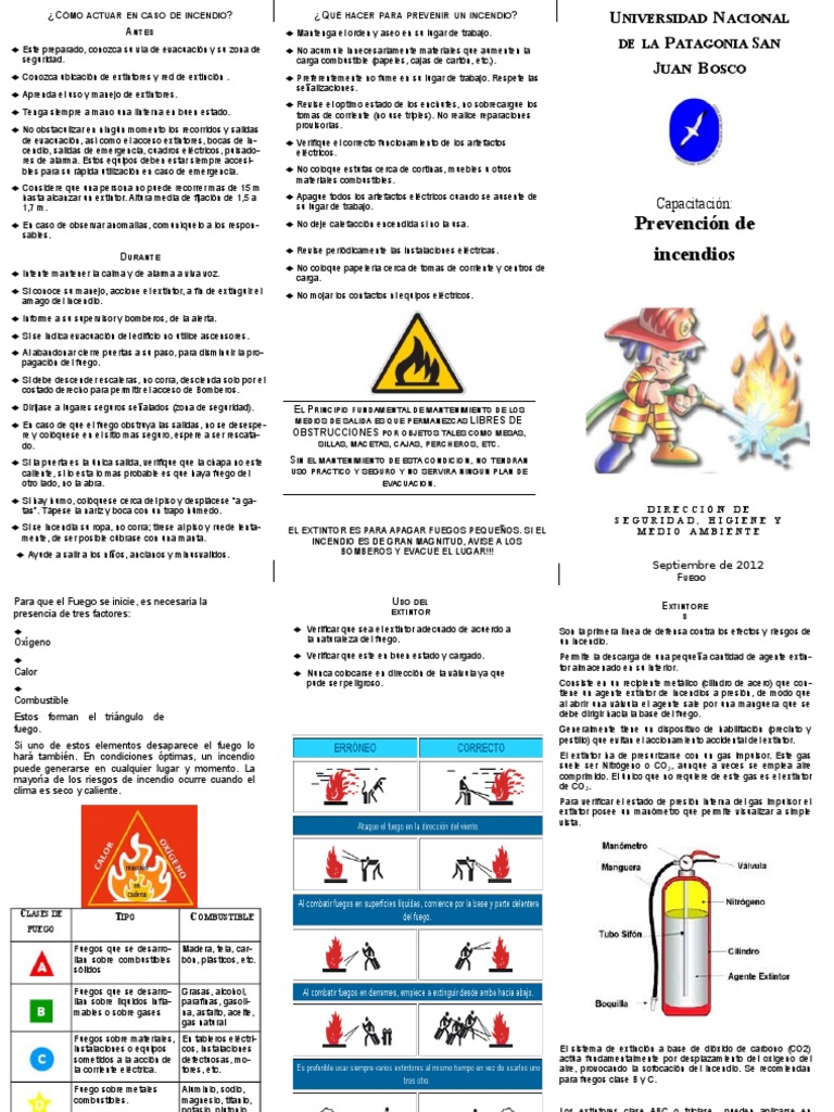 (678921479) Folleto Capacitacion Prev Incendios | Dióxido de carbono | Química