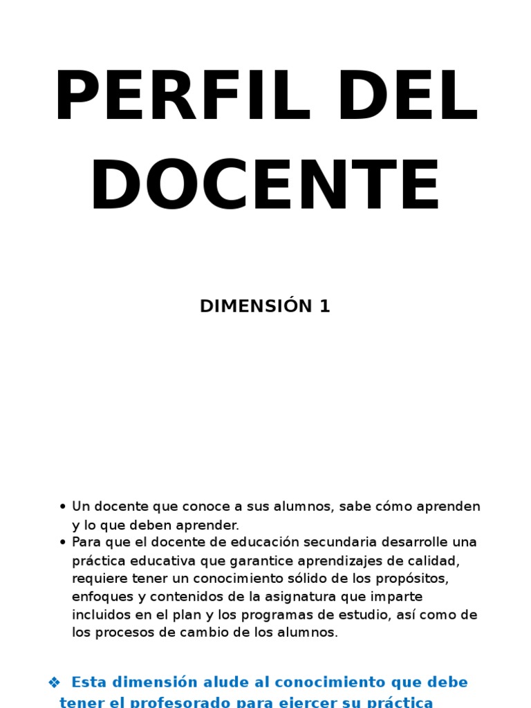 Perfil Del Docente | Descargar gratis PDF | Aprendizaje | Maestros