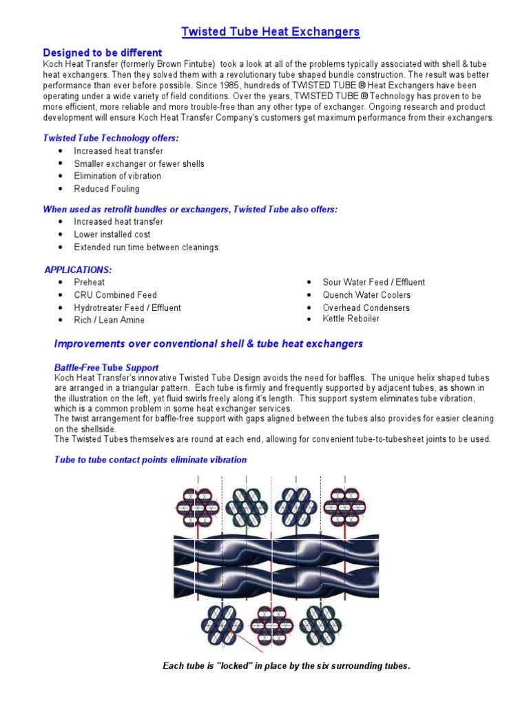 Twisted Tube | PDF | Heat Exchanger | Vacuum Tube