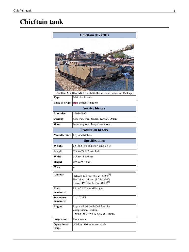 Chieftain Tank | PDF | Military Vehicles | Tanks