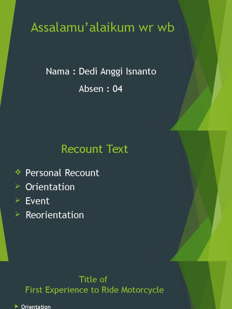 Assalamu'alaikum WR WB: Nama: Dedi Anggi Isnanto Absen: 04 | PDF