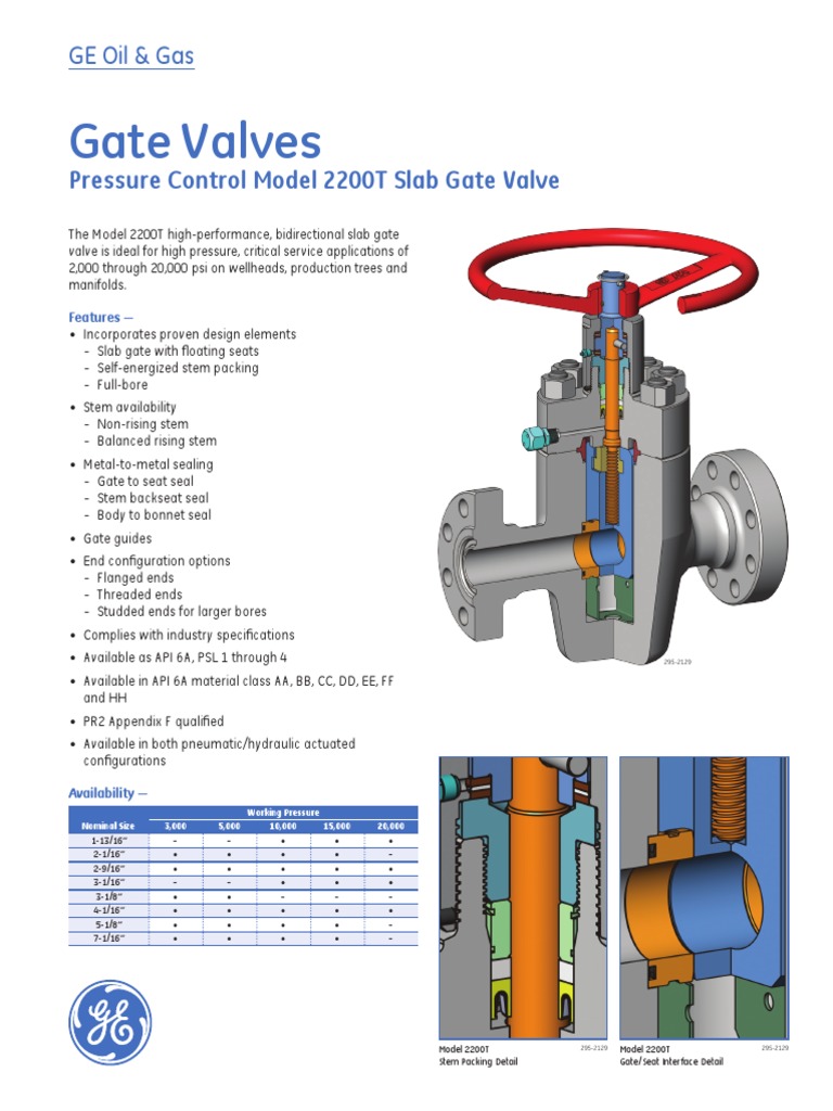 Ge Pressure Control Model 1000 Slab Gate Valve | PDF