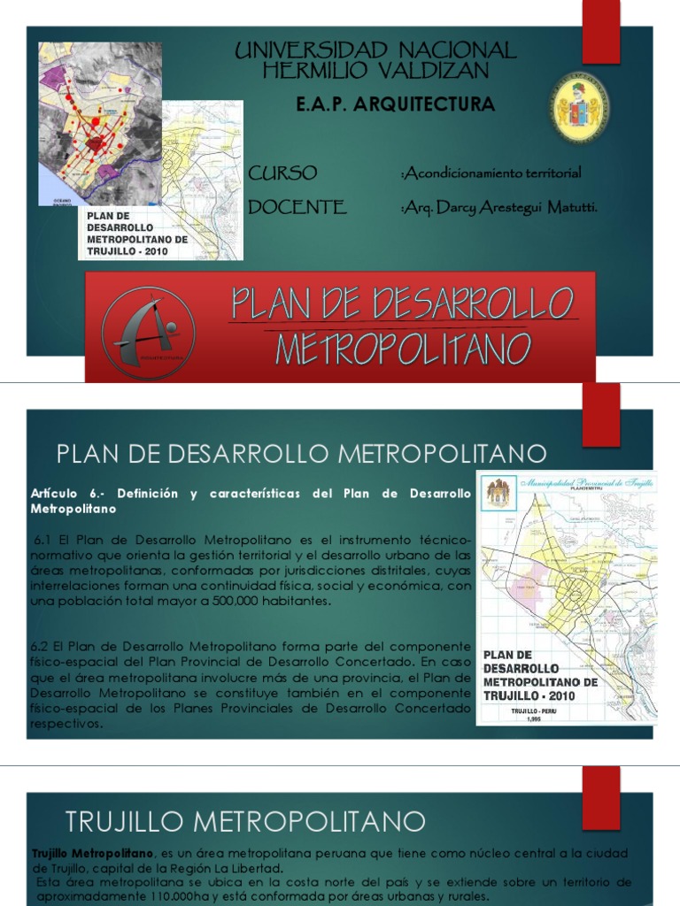 Plan de Desarrollo Metropolitano | Ciudad | Planificación urbana