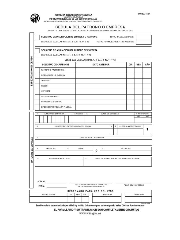 Forma 14-01 PDF | PDF