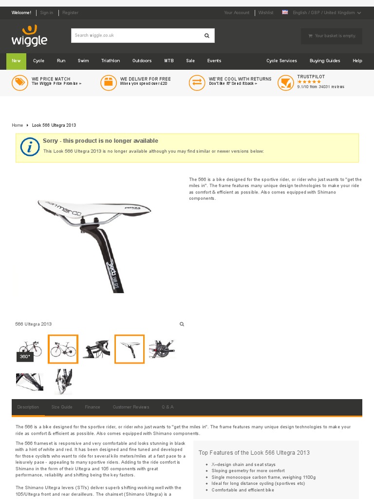 Wiggle - Look 566 Ultegra 2013 - Road Bikes | PDF | Human Powered ...