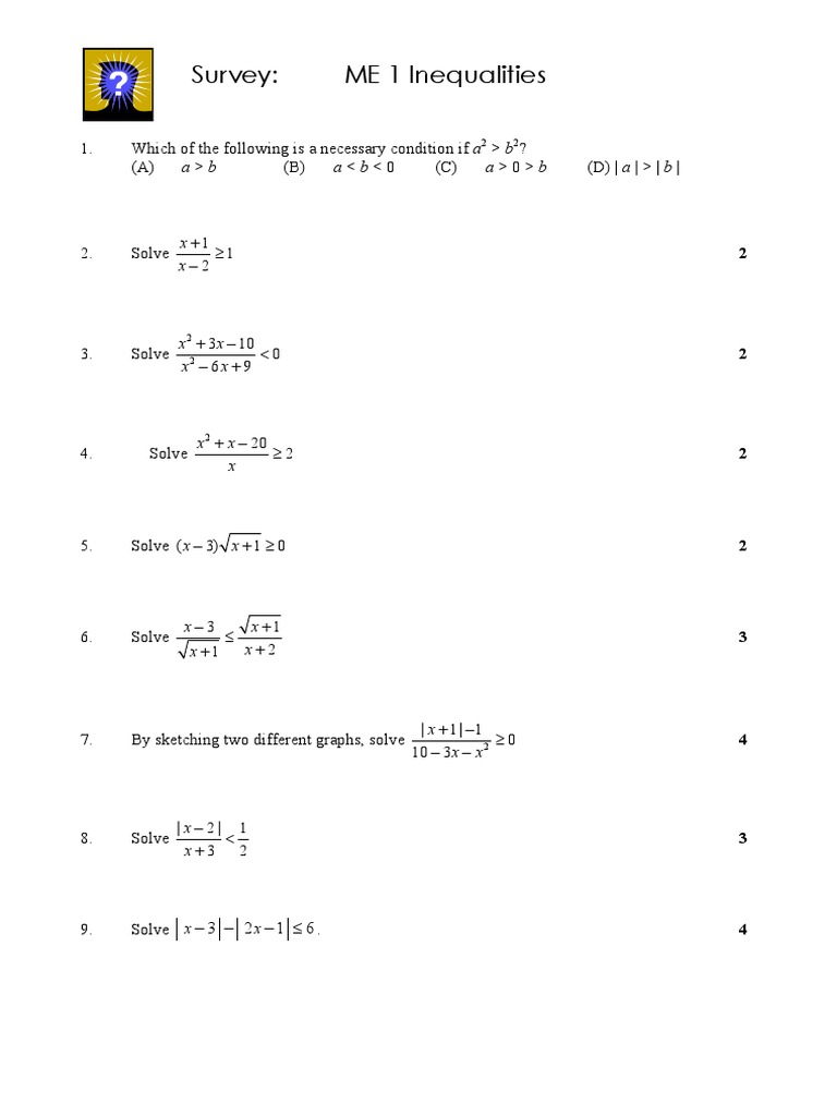 Inequalities: Problem Solving Guide | PDF