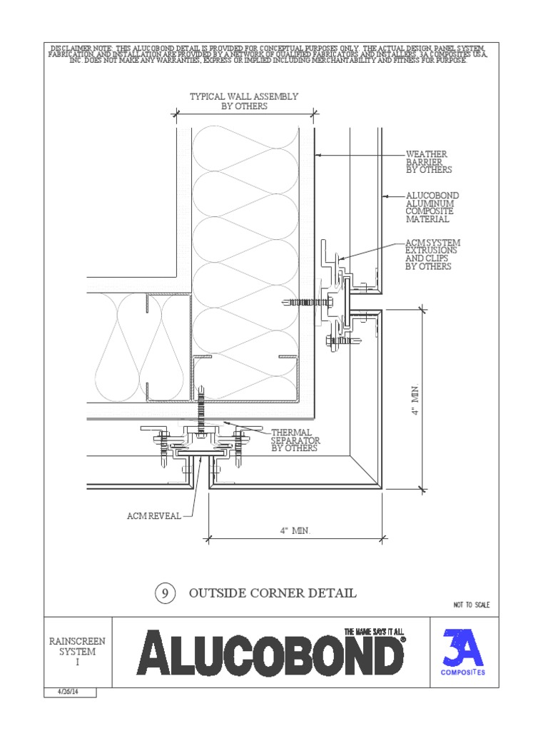 Alucobond Rainscreen System I-Outside Corner