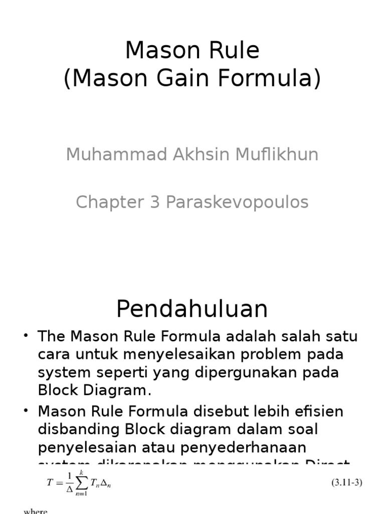 Control System Mason Rule | PDF | Applied Mathematics | Theoretical ...