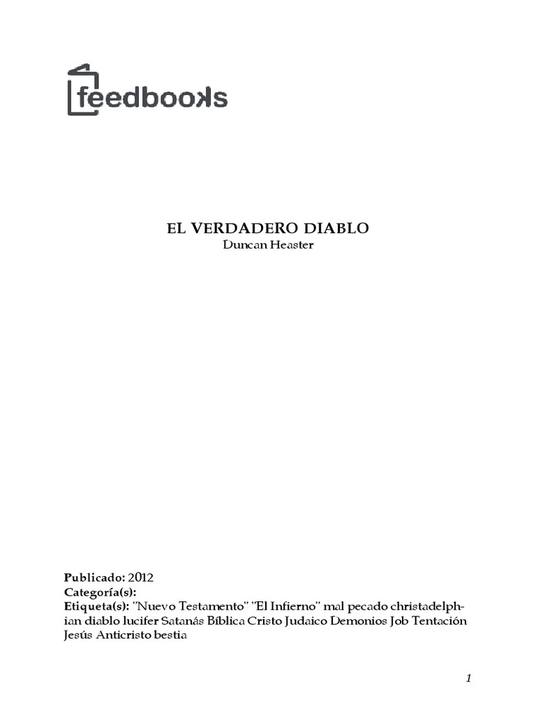Duncan Heaster - El Verdadero Diablo. | PDF | Diablo | Tetragrammaton