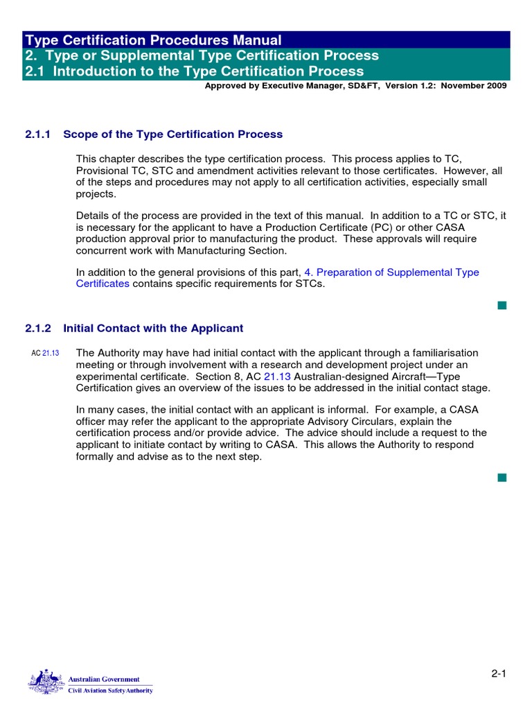 Type Certification Procedures Manual | PDF | Aviation | Aeronautics