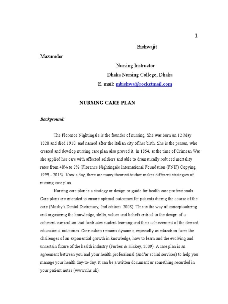 Nursing Care Plan | Nursing | Behavior