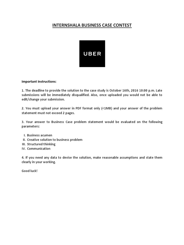 Case Study Uber | PDF | Business