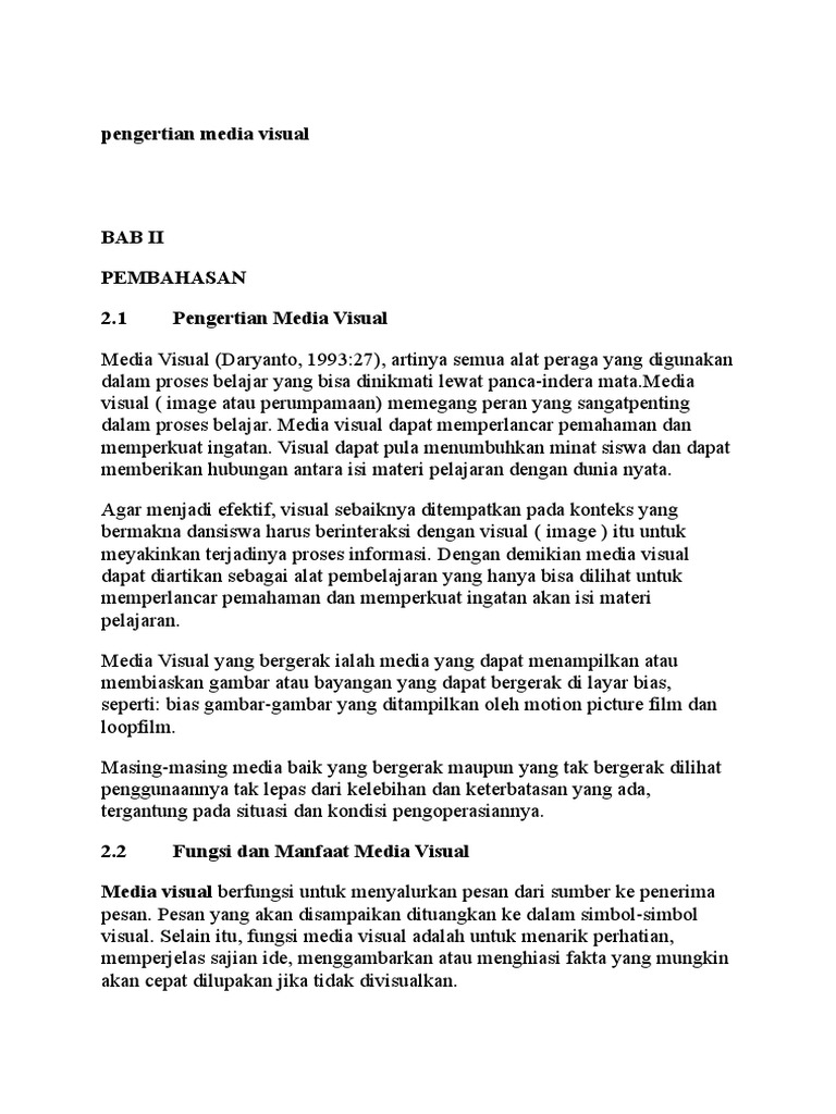 Pengertian Media Visual | PDF
