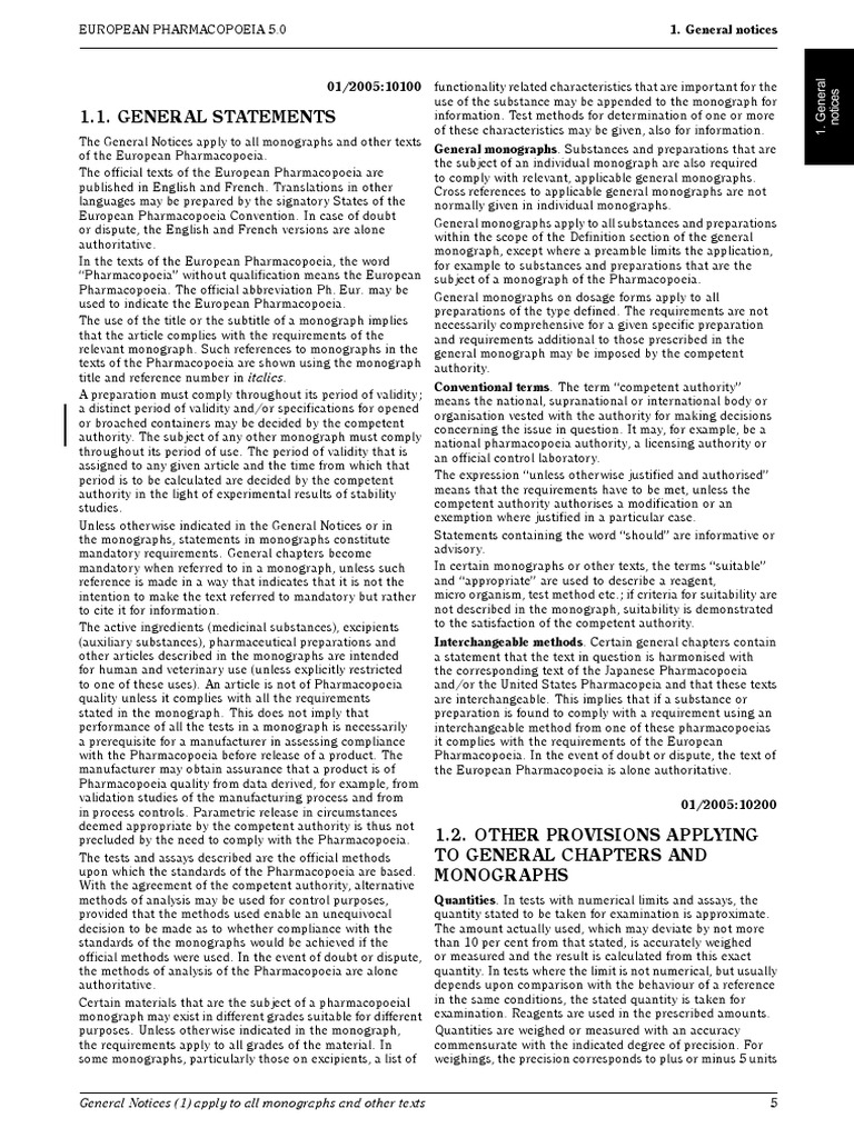 1.1. General Statements | PDF | Accuracy And Precision | Pharmaceutical