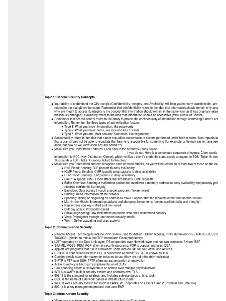 Security+ Cram Sheet - Proprofs | PDF | Cryptography | Public Key ...