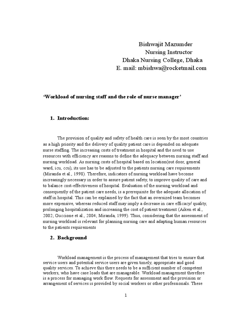 Managing Nursing Workload Effectively | PDF | Fatigue (Medical) | Workload