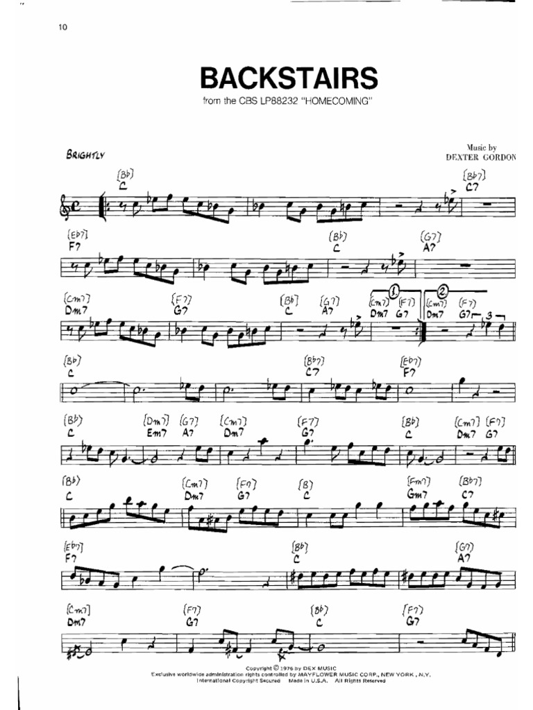Dexter Gordon Solo Transcription | PDF