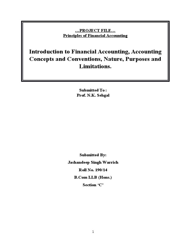 Introduction To Financial Accounting | PDF | Financial Accounting ...
