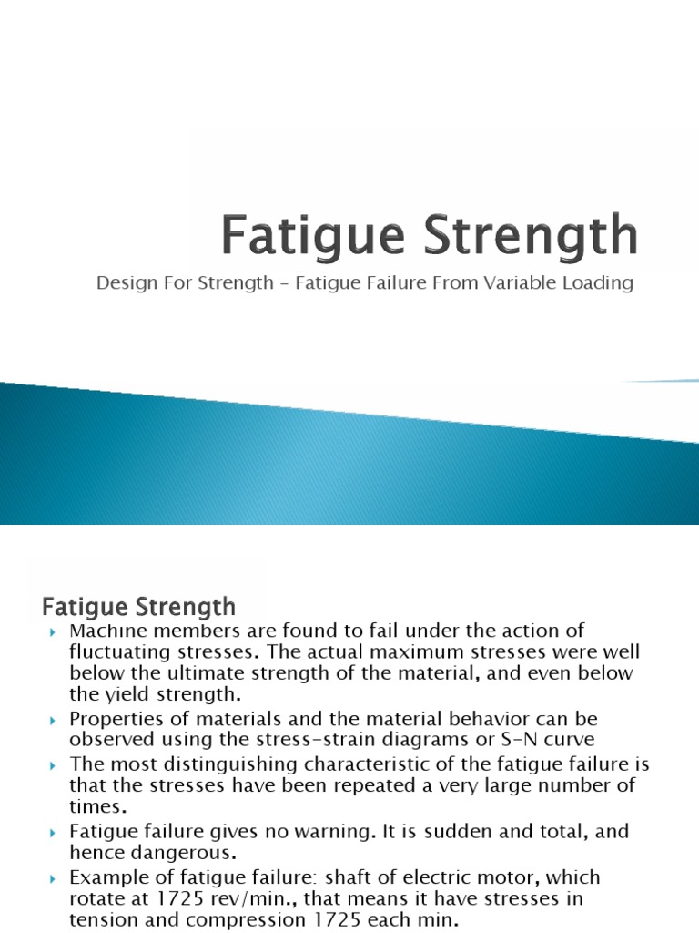 Chapter 2 Design For Strength - Fatigue Strength Variable Loading | PDF ...