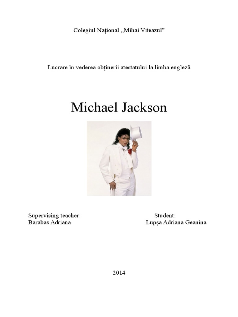 Atestat Engleza Michael Jackson | PDF | Michael Jackson | Leisure