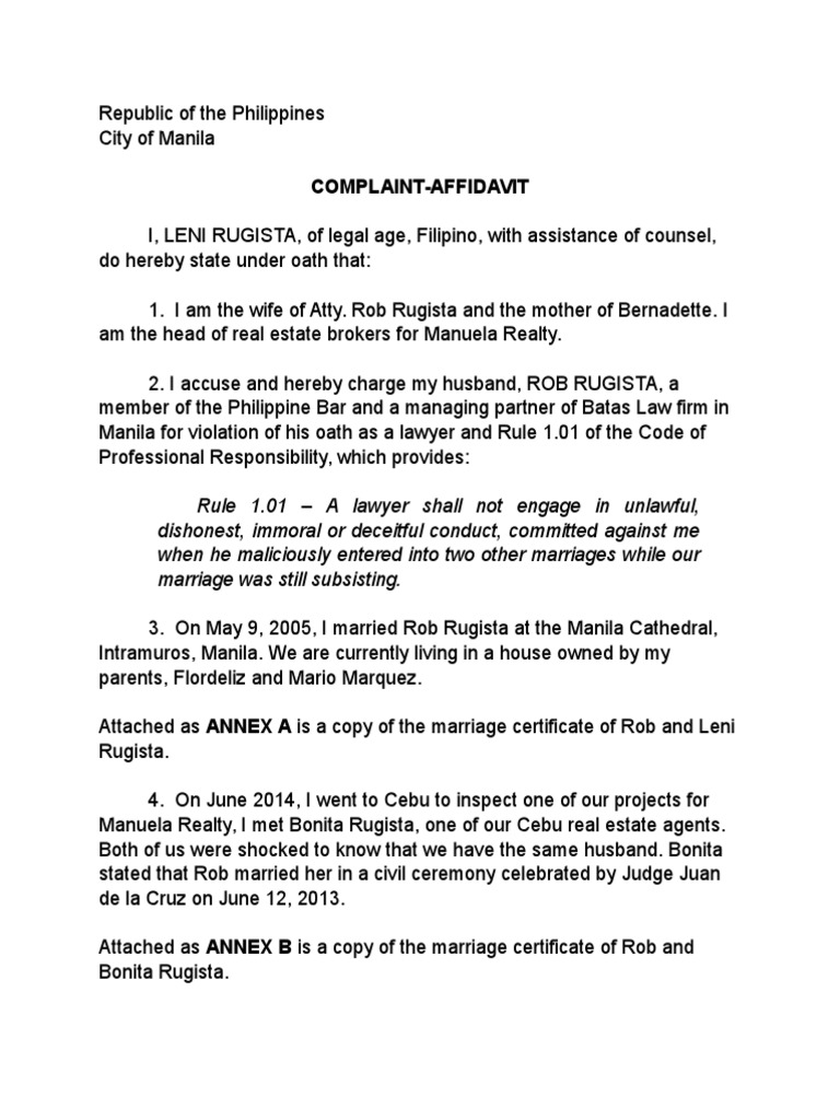Complaint Affidavit | PDF | Oath Of Office | Lawyer