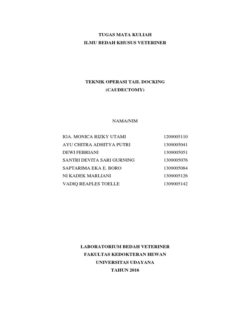 Teknik Tail Docking pada Anjing | PDF | Griya & Taman | Kesehatan Holistik
