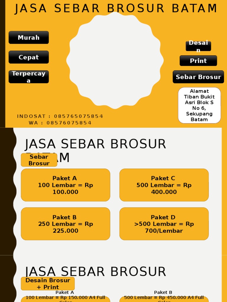 Jasa Sebar Brosur Batam Murah | PDF