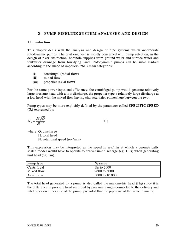 3 - Pump-Pipeline System Analyses and Design | PDF | Pump | Hydraulic ...