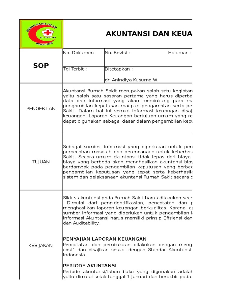 Sop Akuntansi Rsi | PDF