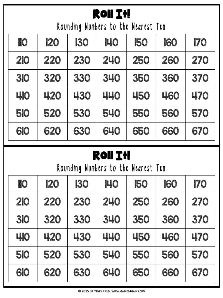 Roll It Rounding Game | PDF