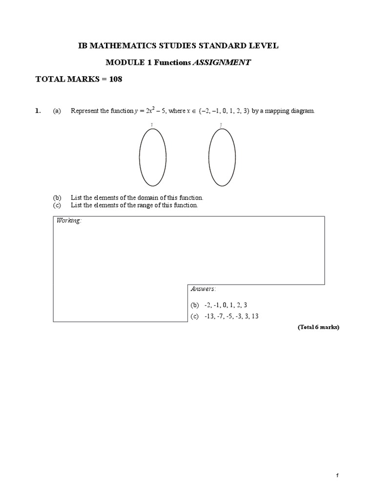Module 1 Functions Assignment Pdf Function Mathematics Algebra