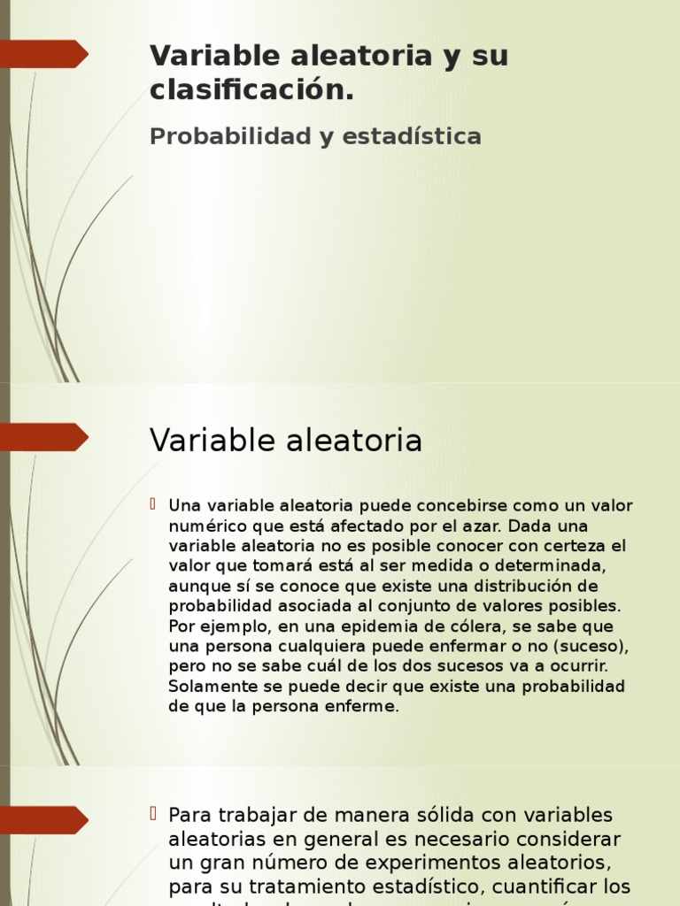 Variable Aleatoria y Su Clasificación