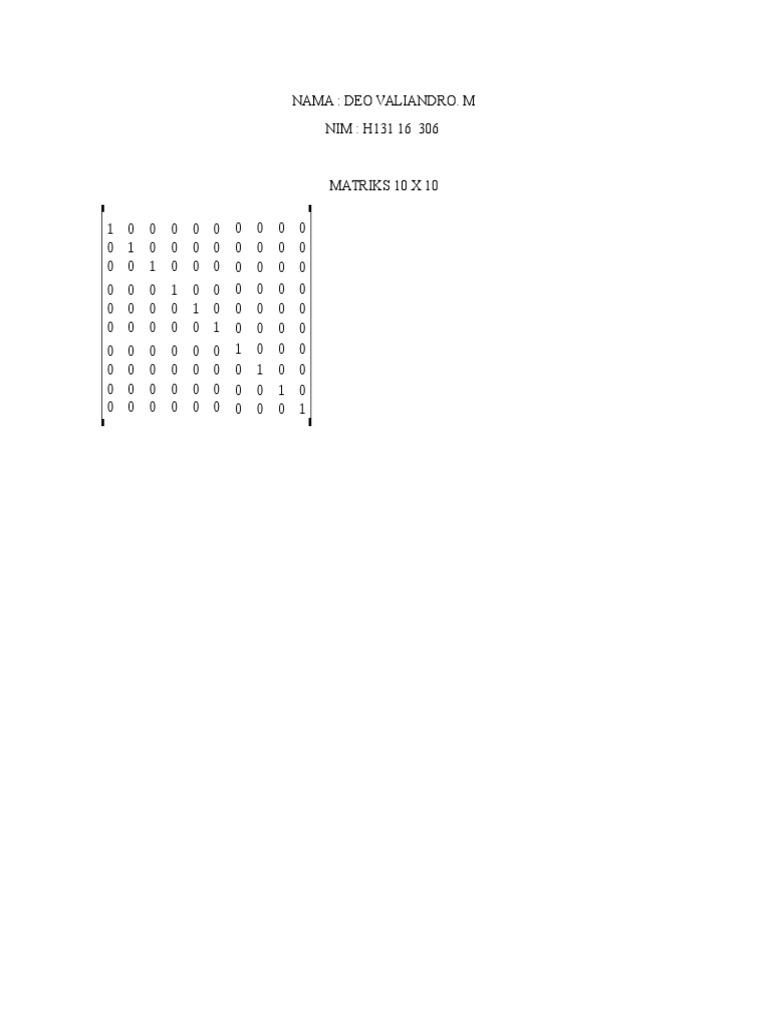 Matriks 10X10 | PDF