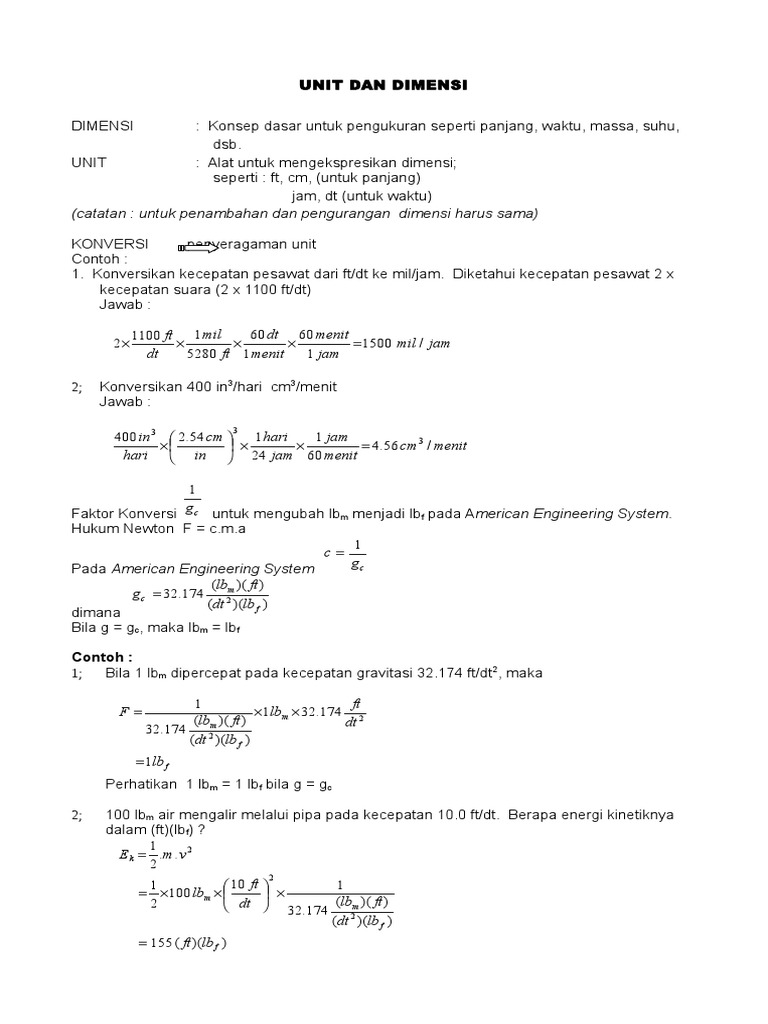 Transparansi Unit Dan Dimensi | PDF