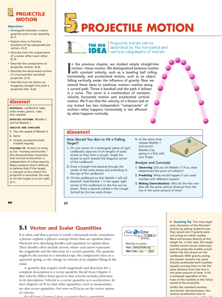 Physics Projectiles Pdf Euclidean Vector Projectiles