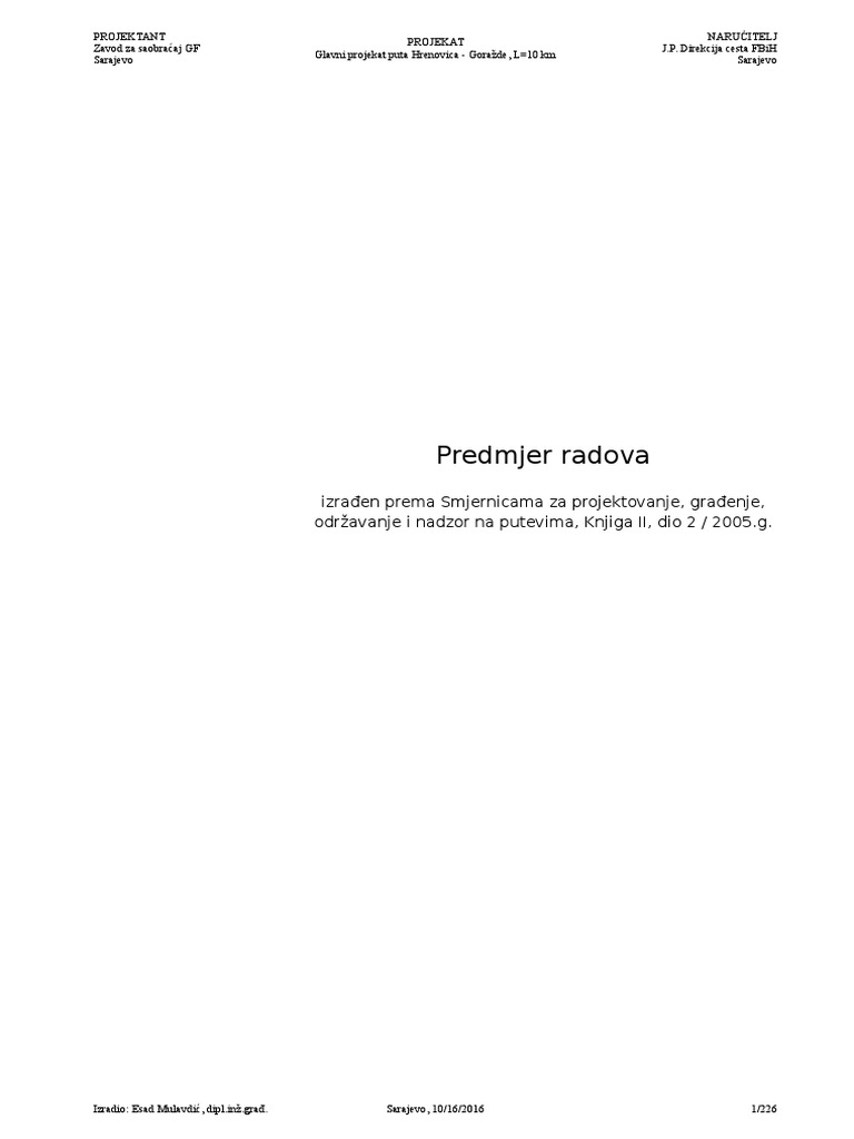 U R N E K - Predmjer - Smjernice | PDF