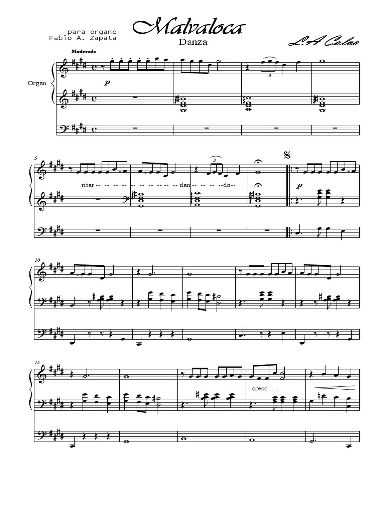 Calvo Luis Antonio Malvaloca Partitura | PDF | Livres de cuisine, nourriture et vin | Arts du ...