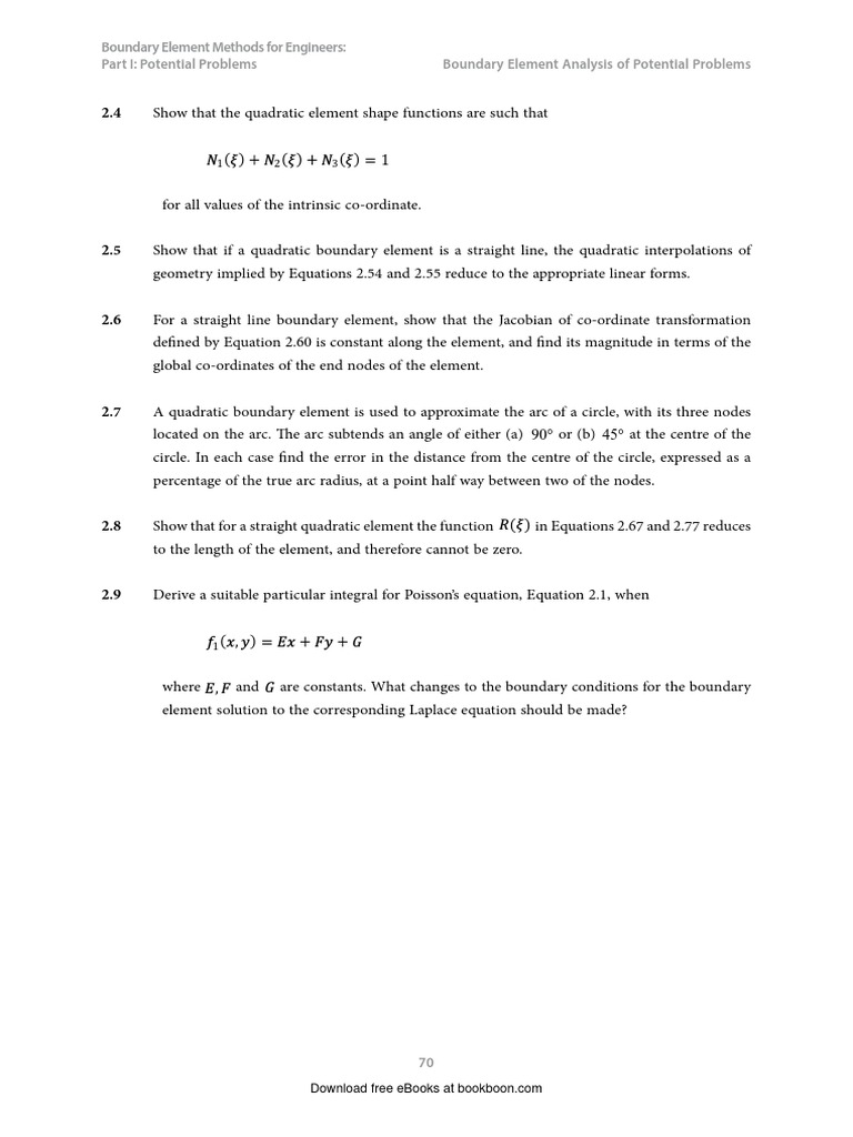 Boundary Element Methods For Engineers - Part I - 070 | PDF