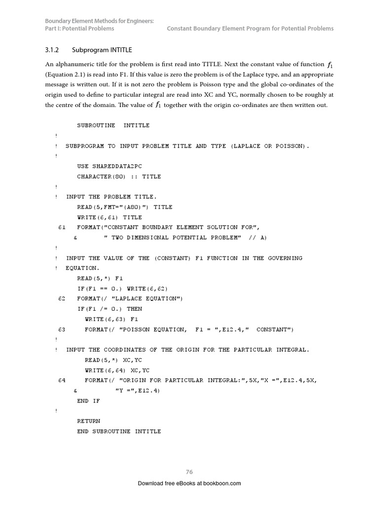 Boundary Element Methods For Engineers Part I 076 Pdf 