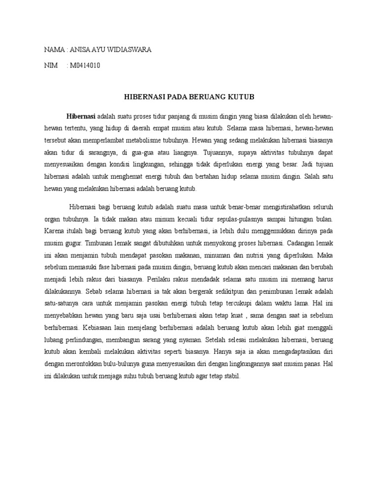 Hibernasi Beruang Kutub | PDF