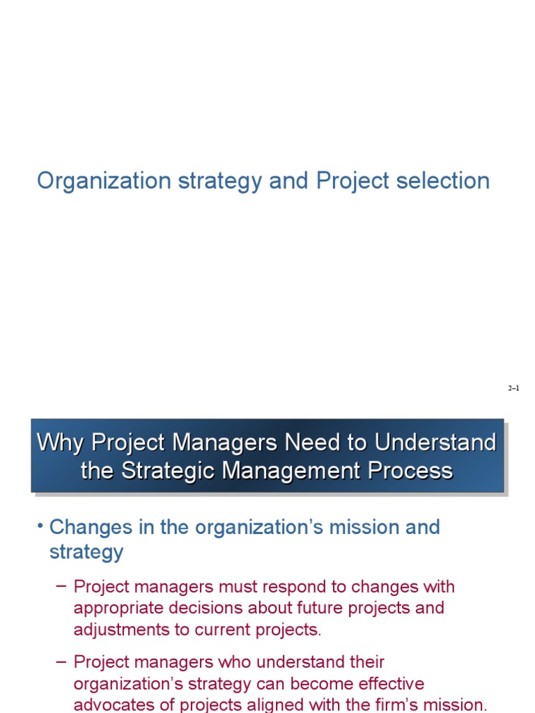 Chapter 2 - Organizational Strategy & Project Selection | PDF ...