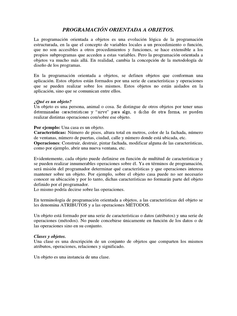 A7 Programacion Orientada A Objetos | PDF | Programación orientada a ...