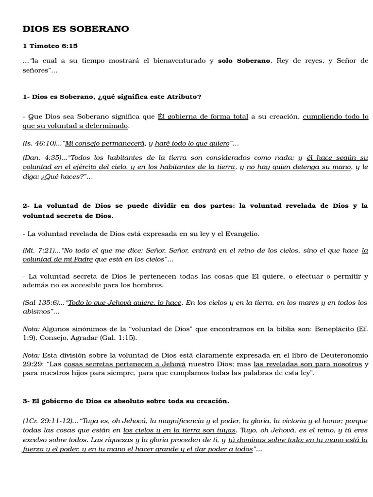 LECCIÓN #6 - Dios Es Soberano | PDF | Pecado | Dios